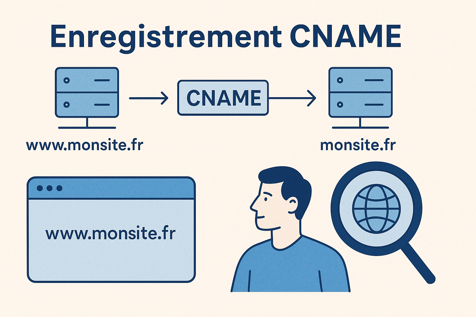 Enregistrement CNAME → Définition & fonctionnement DNS | Facem Web