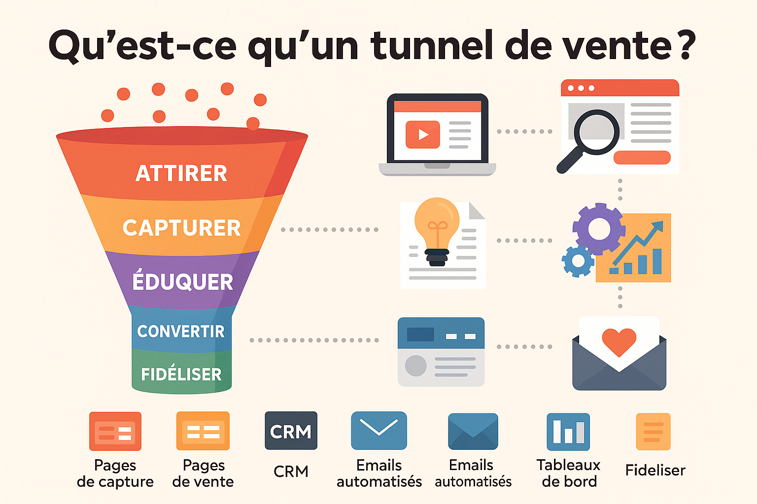 Tunnel de vente → Définition, fonctionnement & exemple | Facem Web