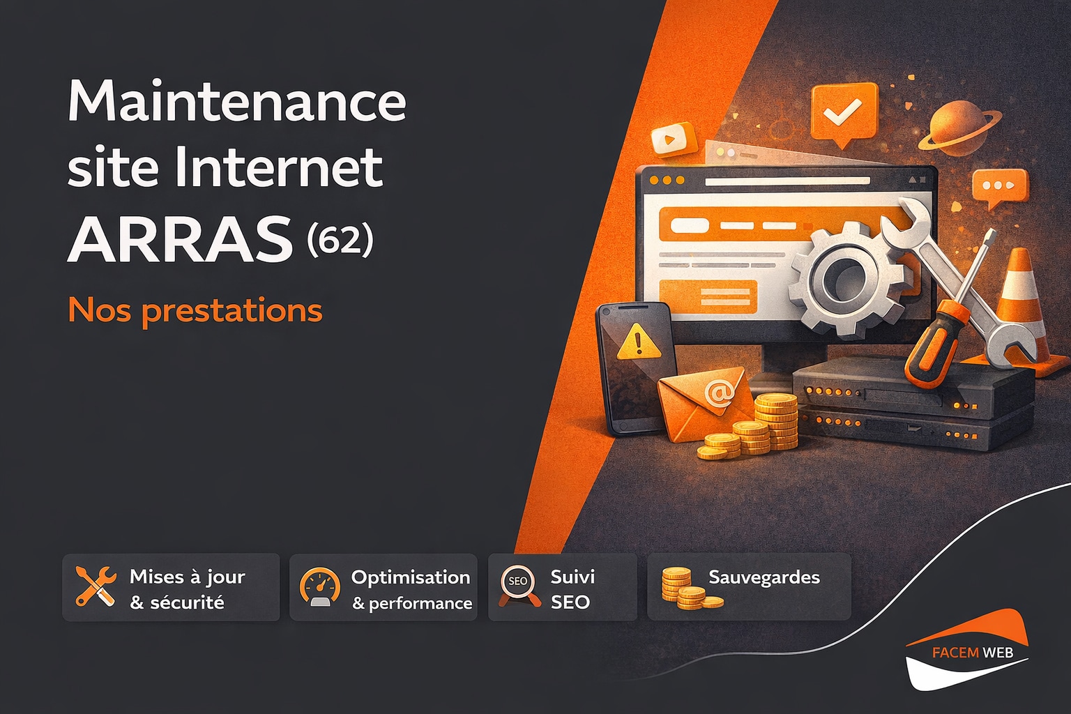 Maintenance site Internet Arras (62) → Nos prestations | Facem Web
